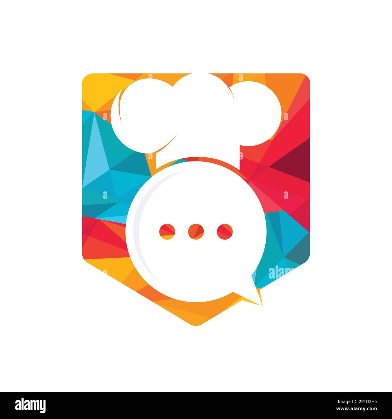 Chef talk vector logo design. Illustration of hat cooker and chat ...