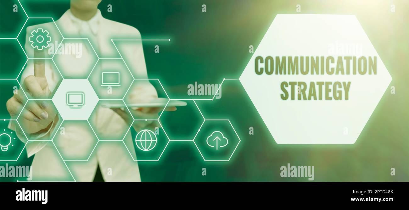 Conceptual display Communication Strategy, Business showcase Verbal ...