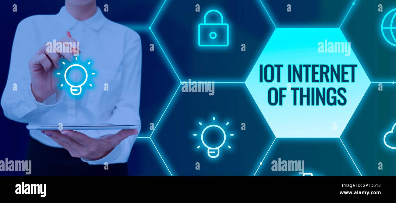 Hand writing sign Iot Internet Of Things, Word for Network of Physical ...