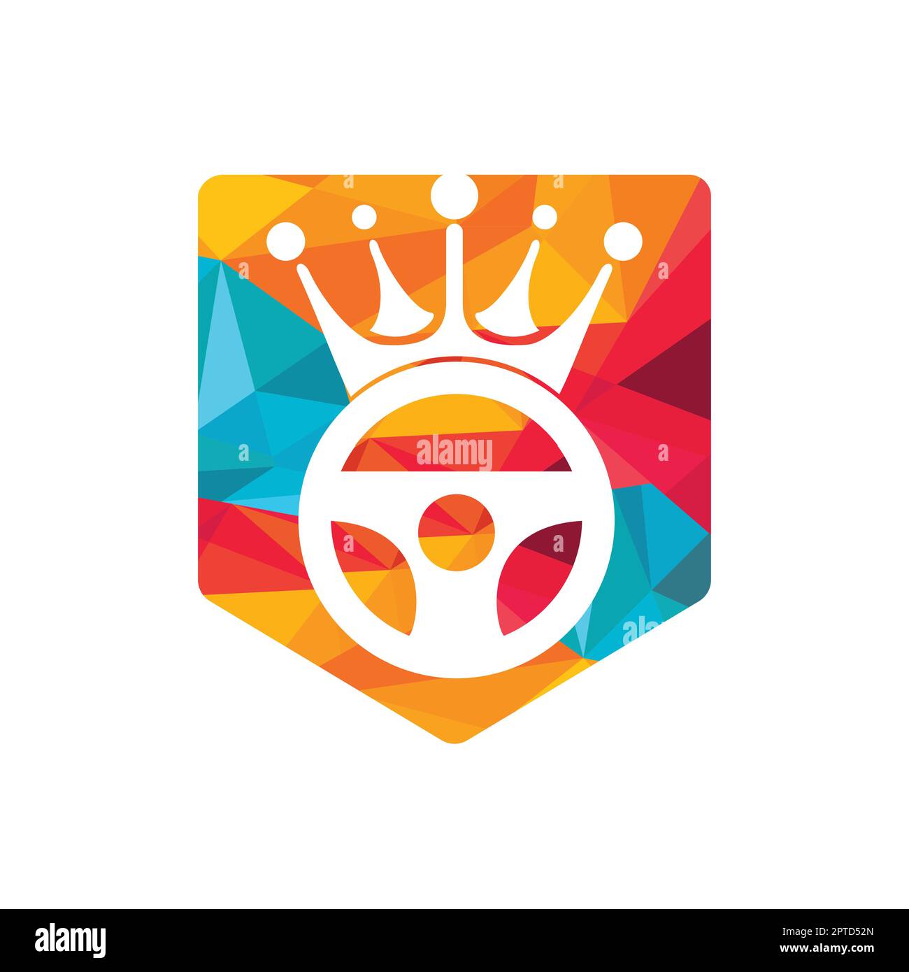 Drive king vector logo design. Steering and crown vector icon Stock ...