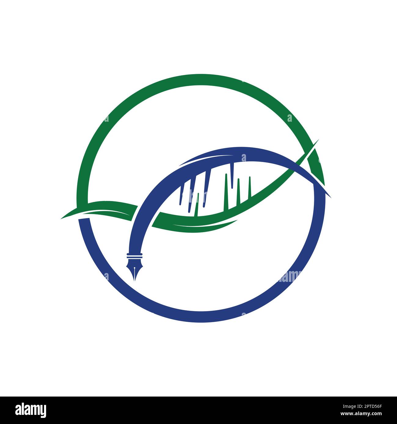 DNA pen vector logo design. DNA science education logo concept Stock ...
