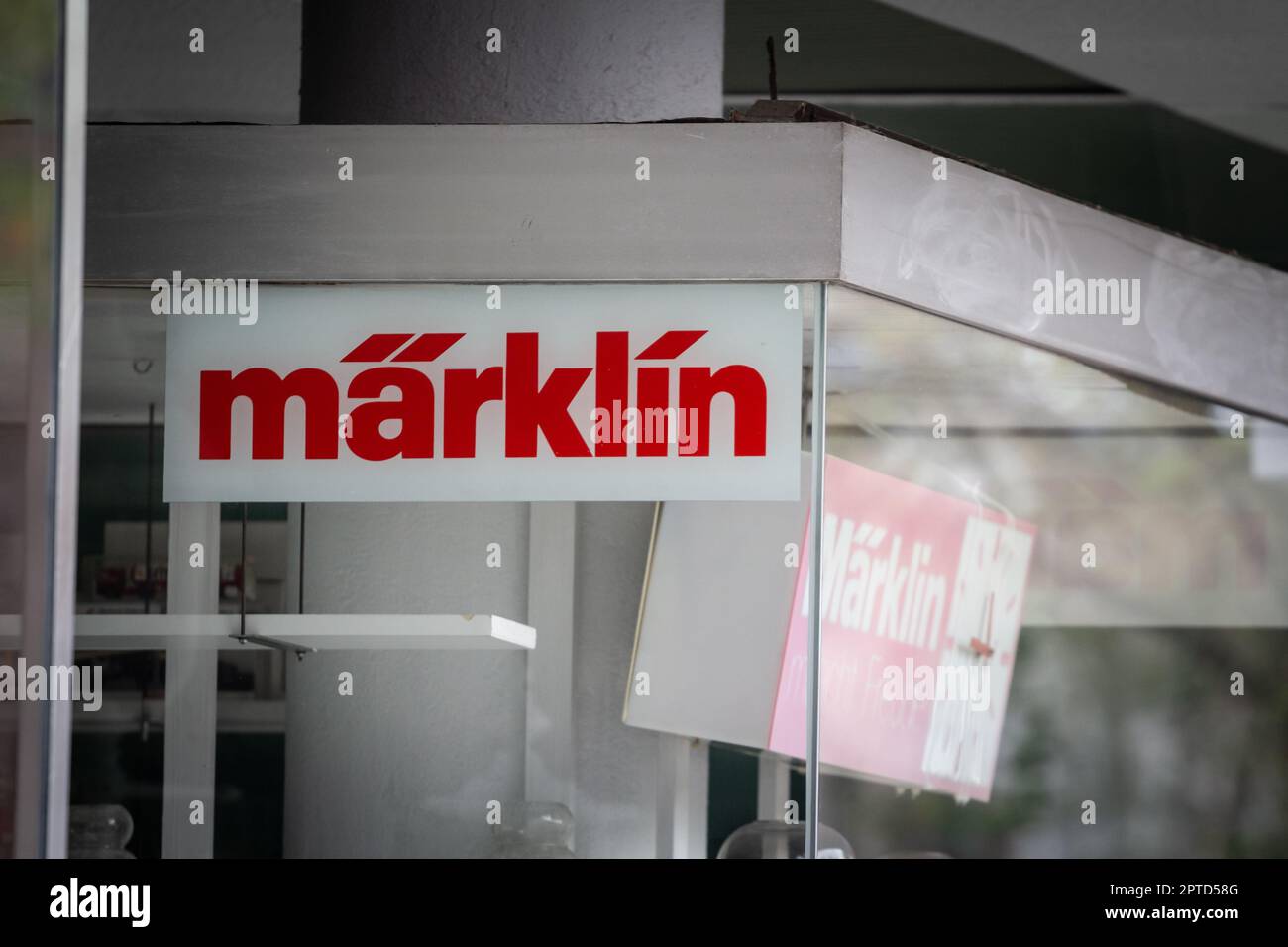 Picture of a sign with the logo of marklin on their reseller in Aachen ...