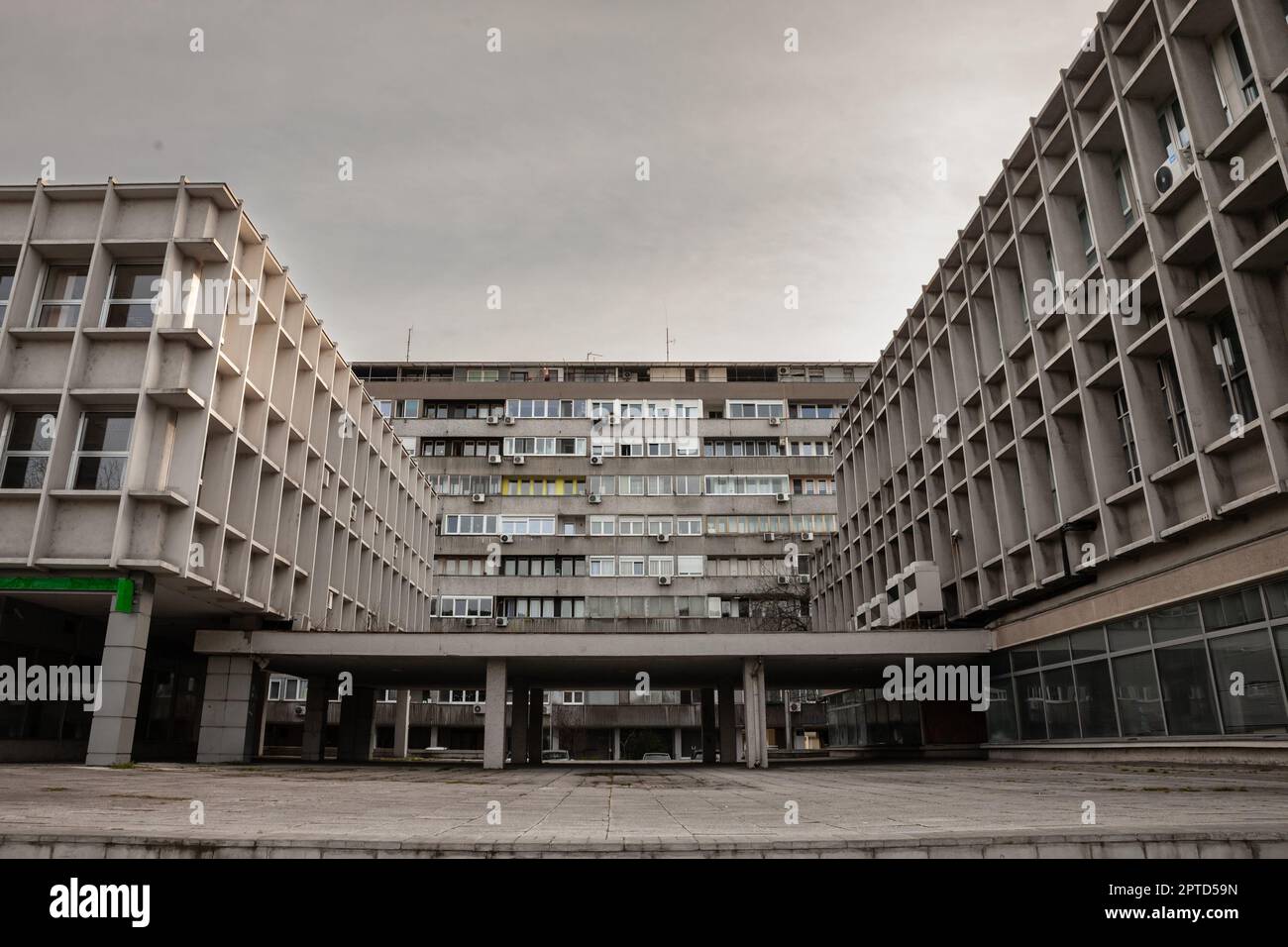 Picture of socialist buildings of Novi Beograd in Blok 21 in Belgrade ...