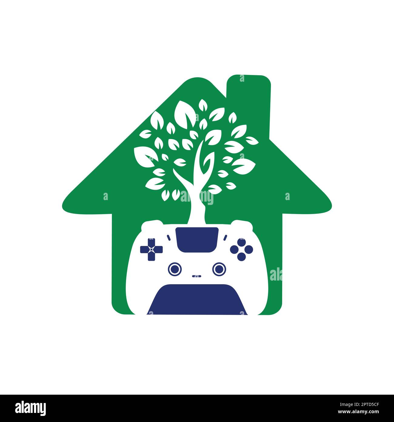 Eco game vector logo design. Green gamepad fresh leaf nature logo ...