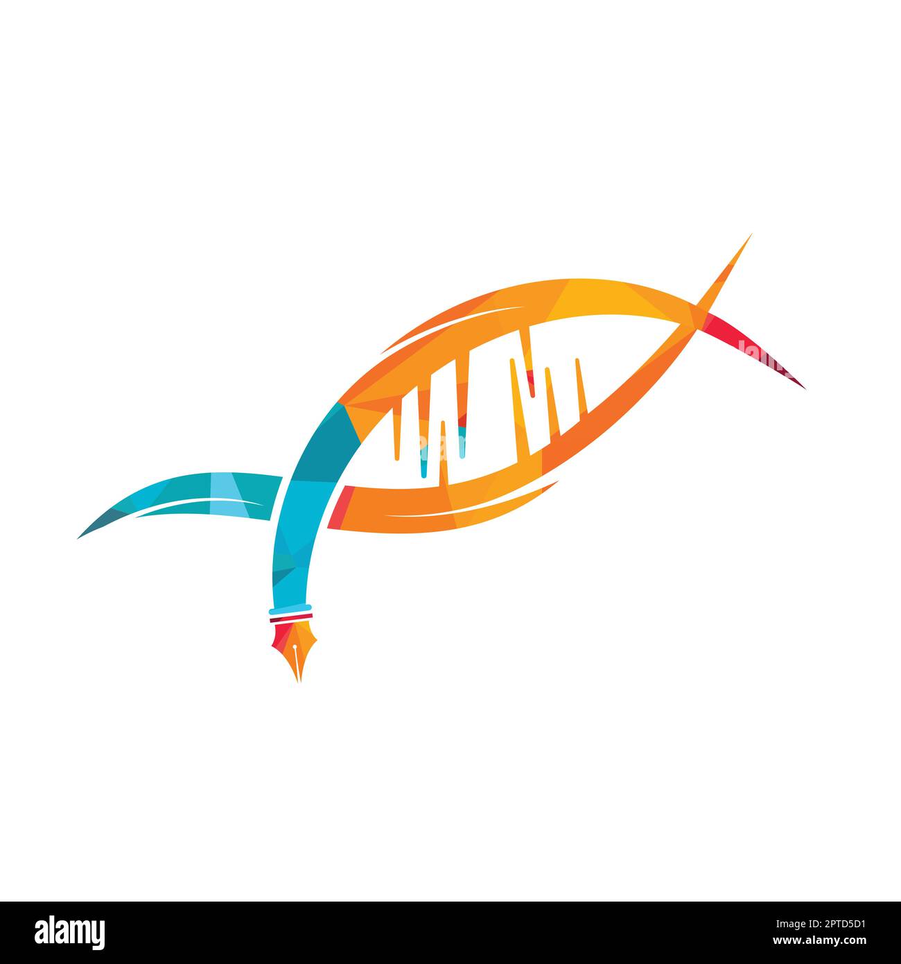 DNA pen vector logo design. DNA science education logo concept Stock ...