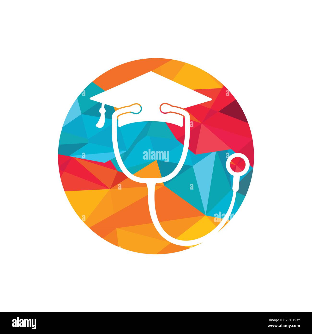 Medical student vector logo template. Graduation cap combined with ...
