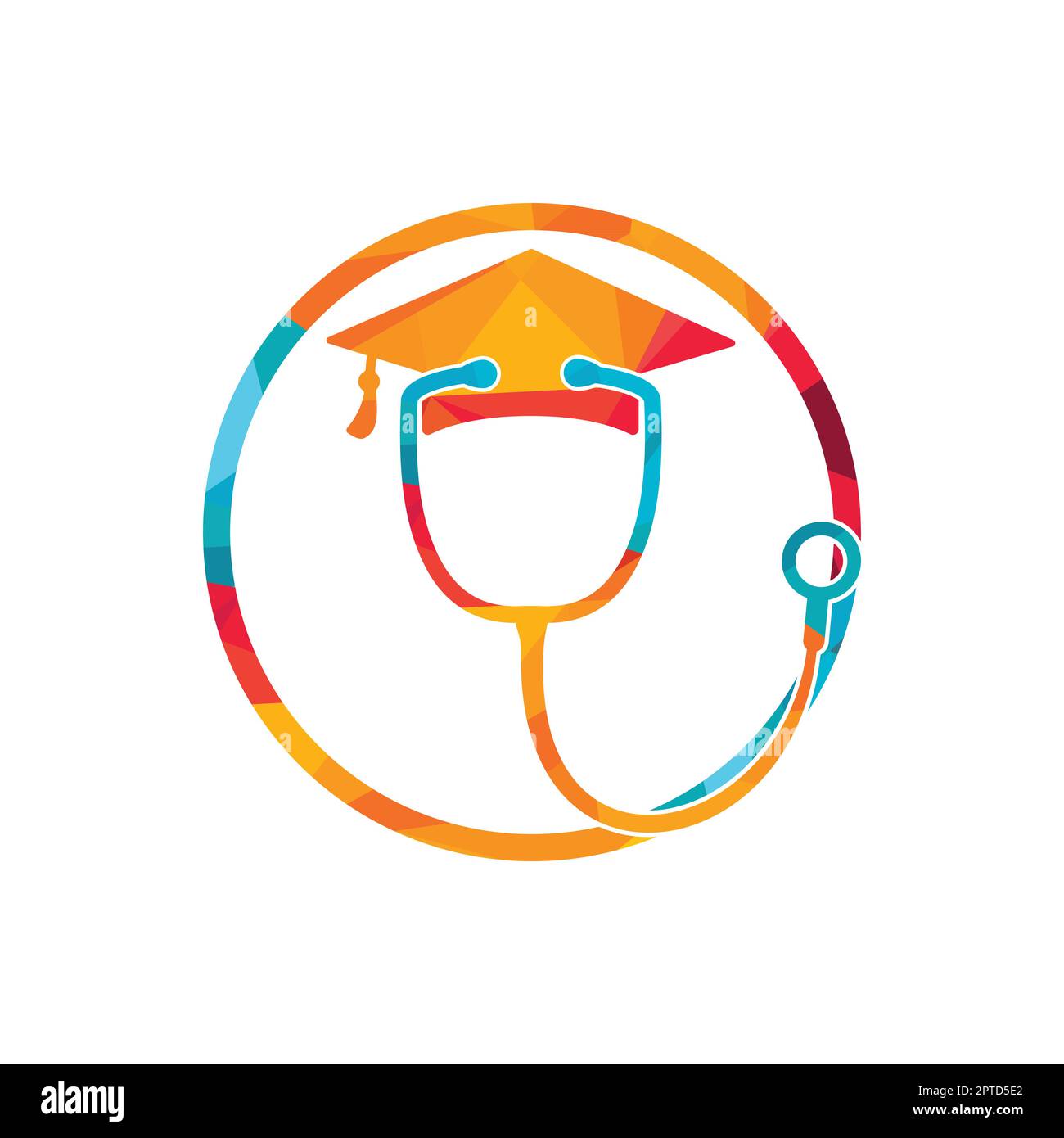 Medical student vector logo template. Graduation cap combined with ...