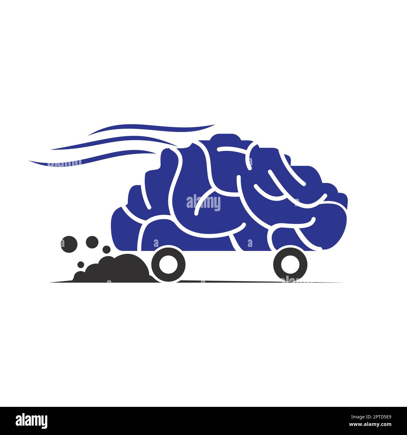 Moving smart logo concept. Fast think with brain vector logo template ...