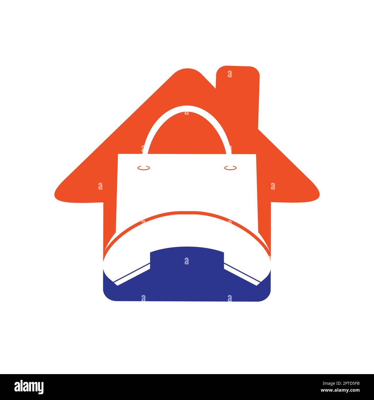 Call store vector logo design template. Shopping bag with handset icon ...