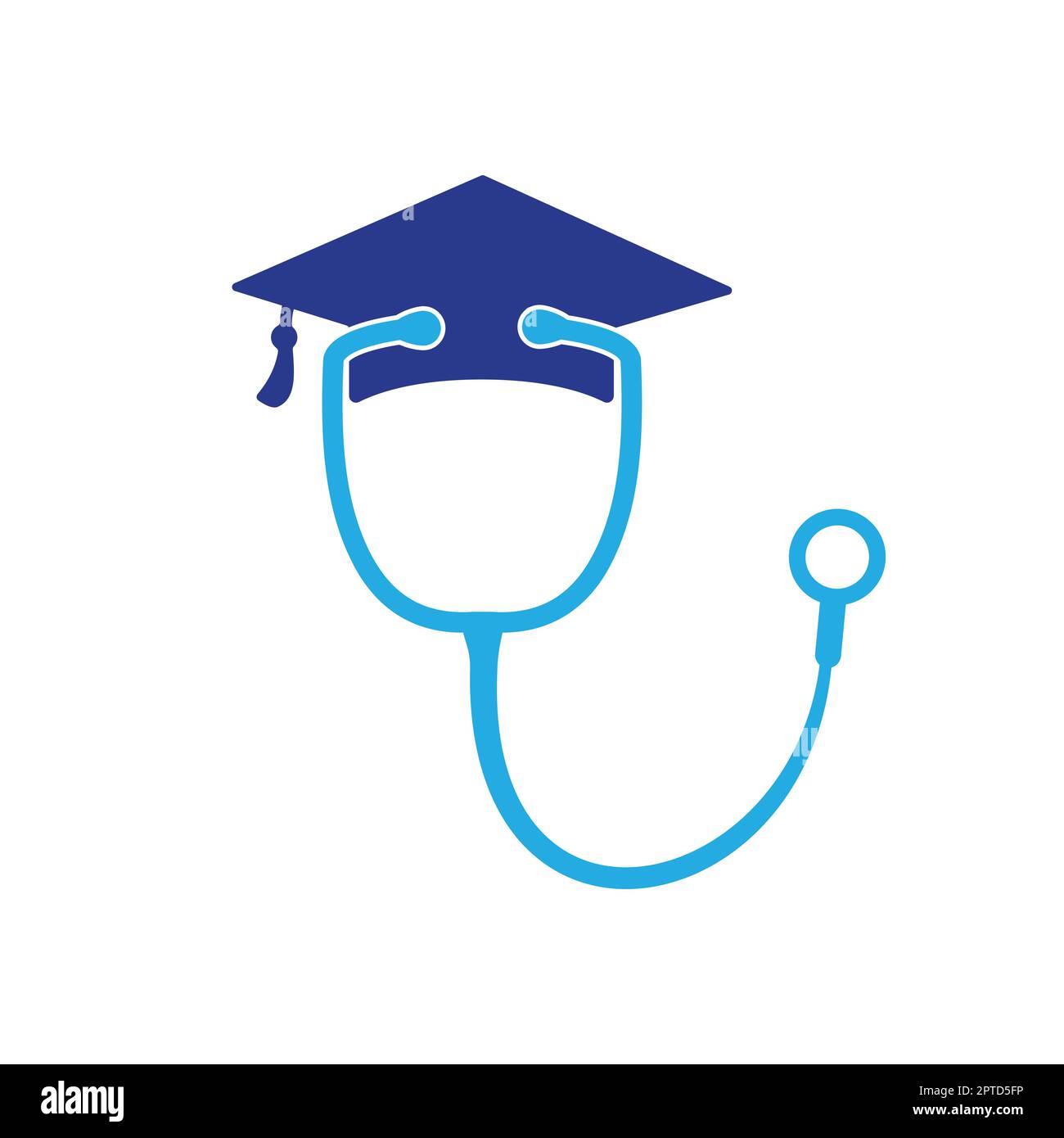 Medical student vector logo template. Graduation cap combined with ...
