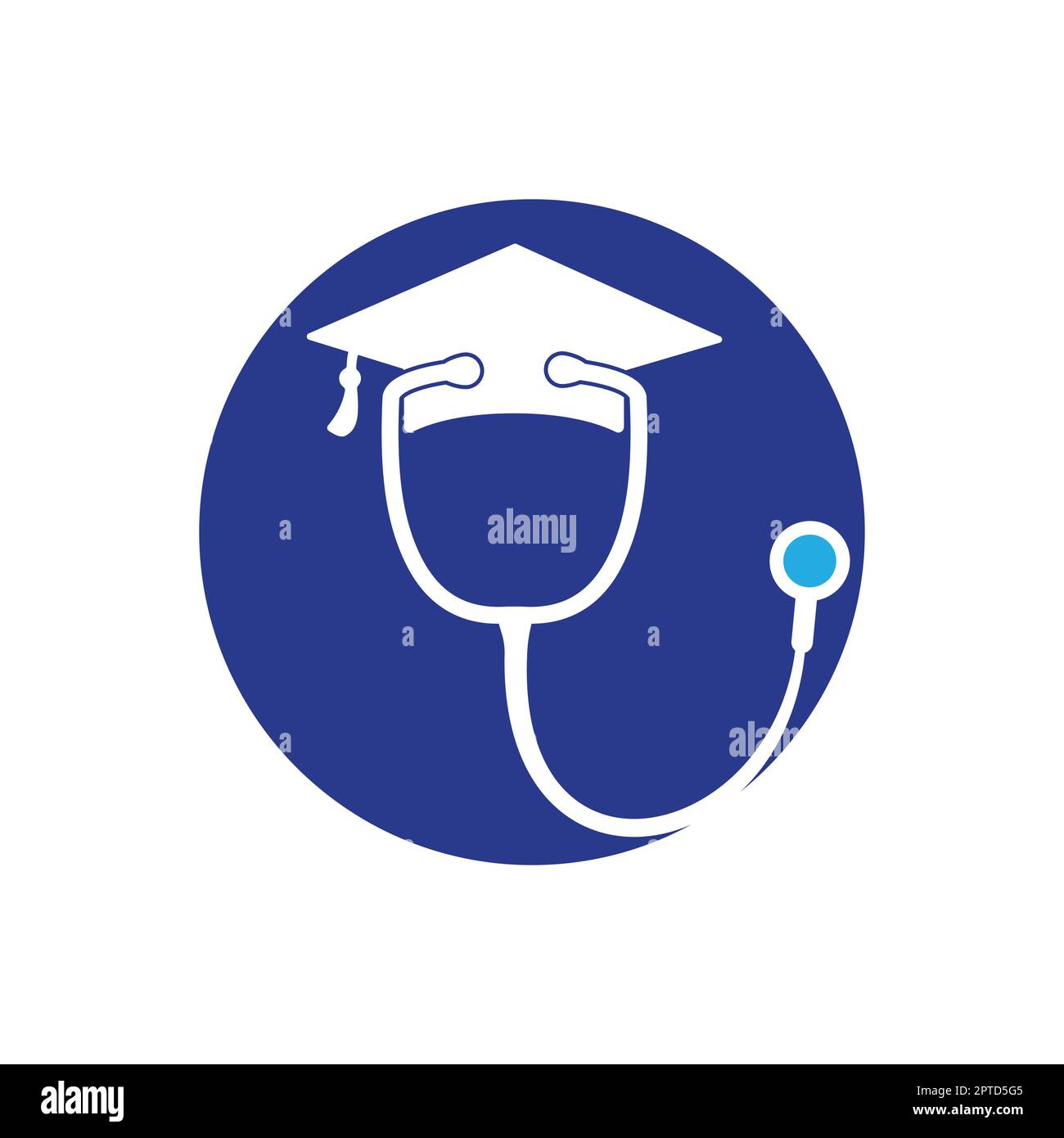 Medical student vector logo template. Graduation cap combined with ...