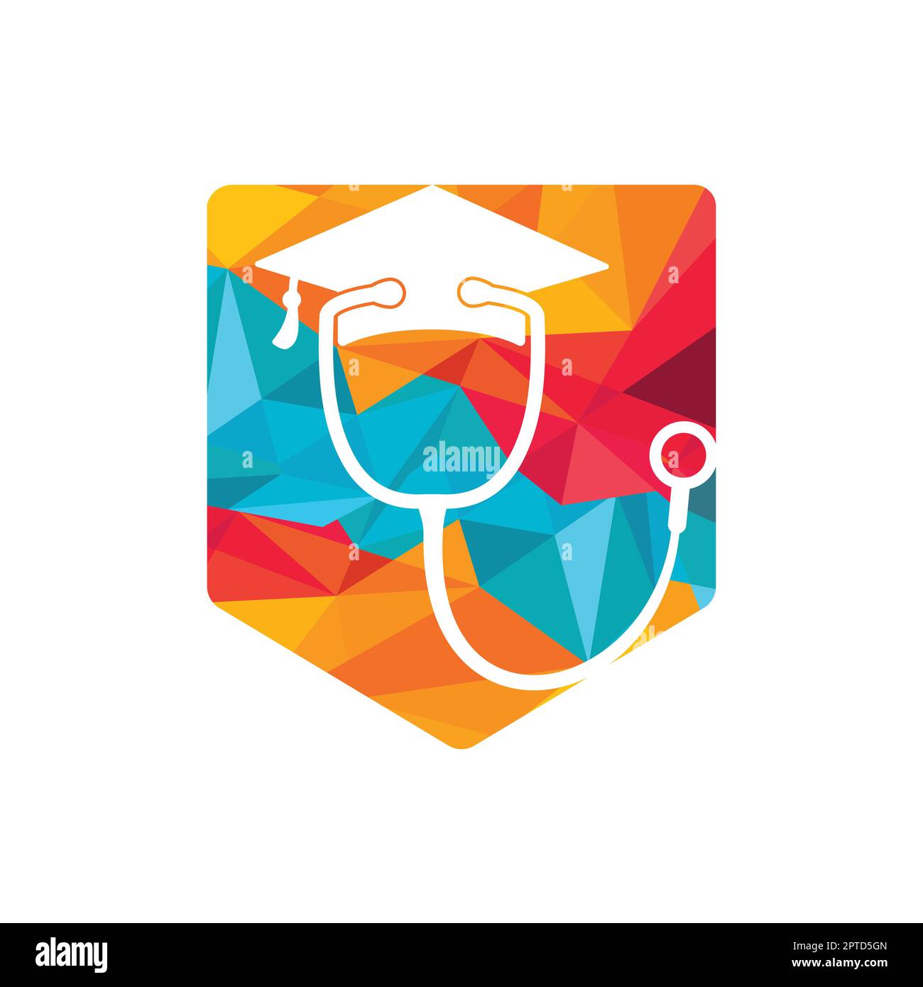 Medical student vector logo template. Graduation cap combined with ...