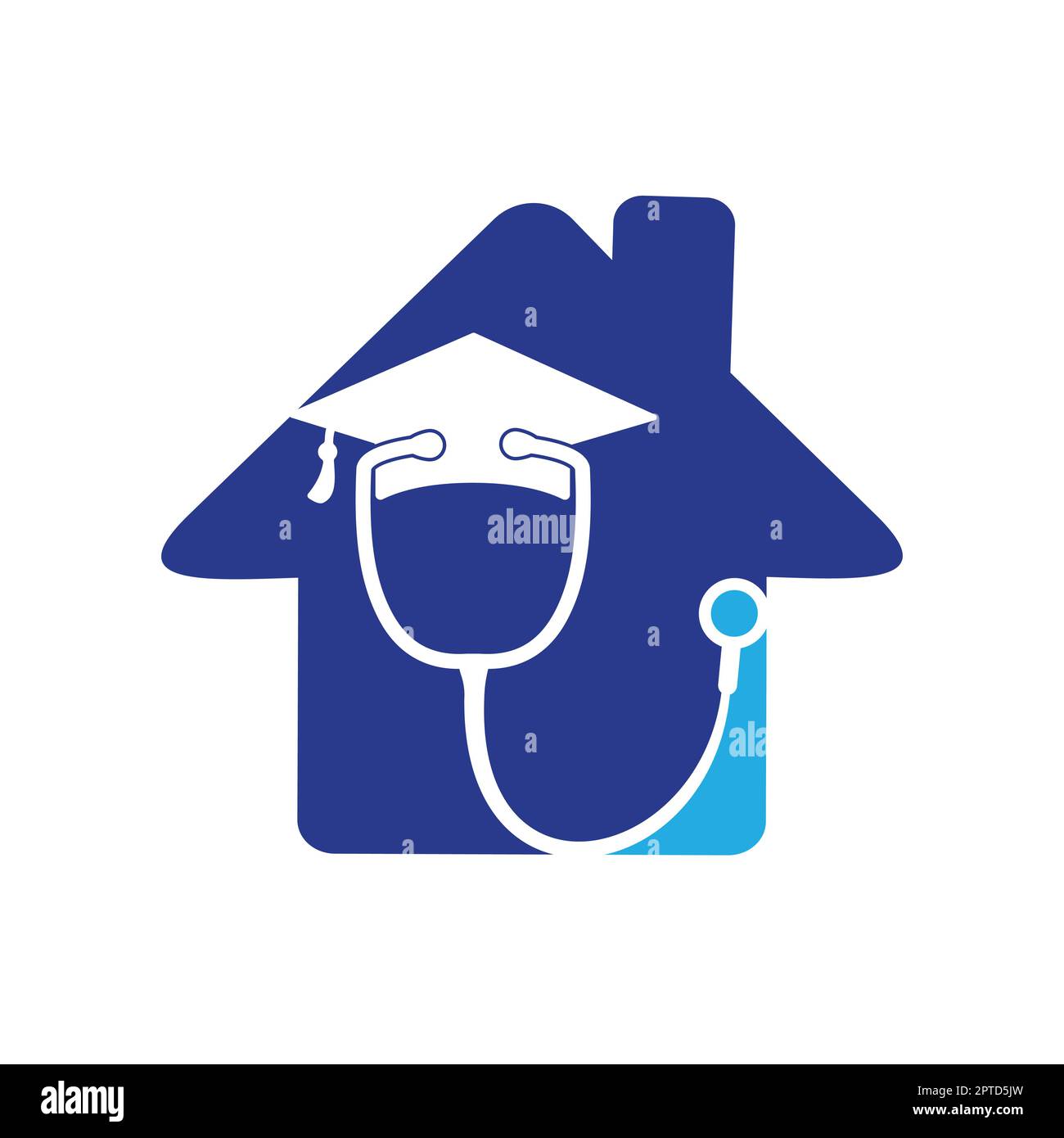 Medical student vector logo template. Graduation cap combined with ...