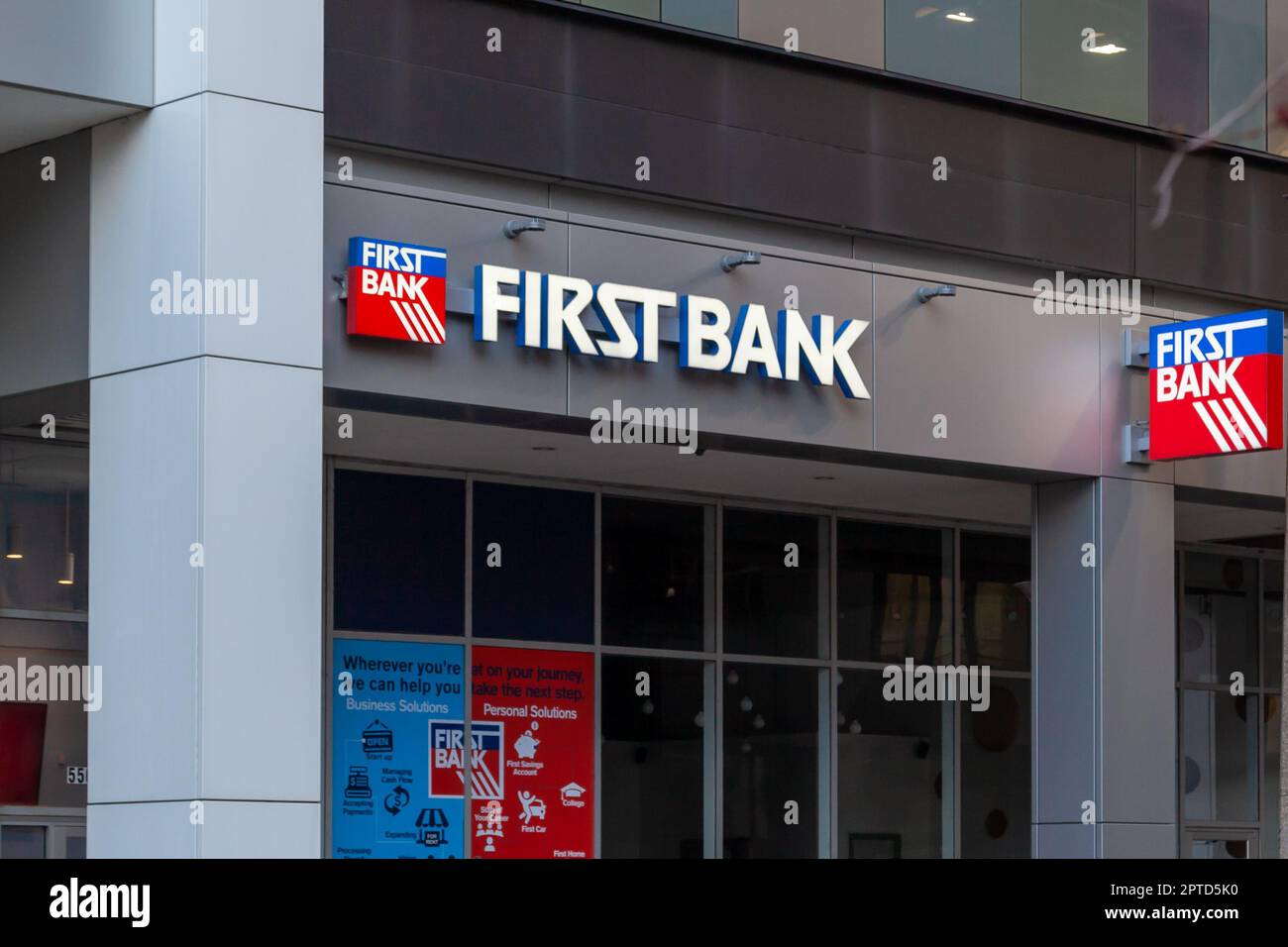St. Louis, Missouri, United States - March 25, 2022: A First Bank ...