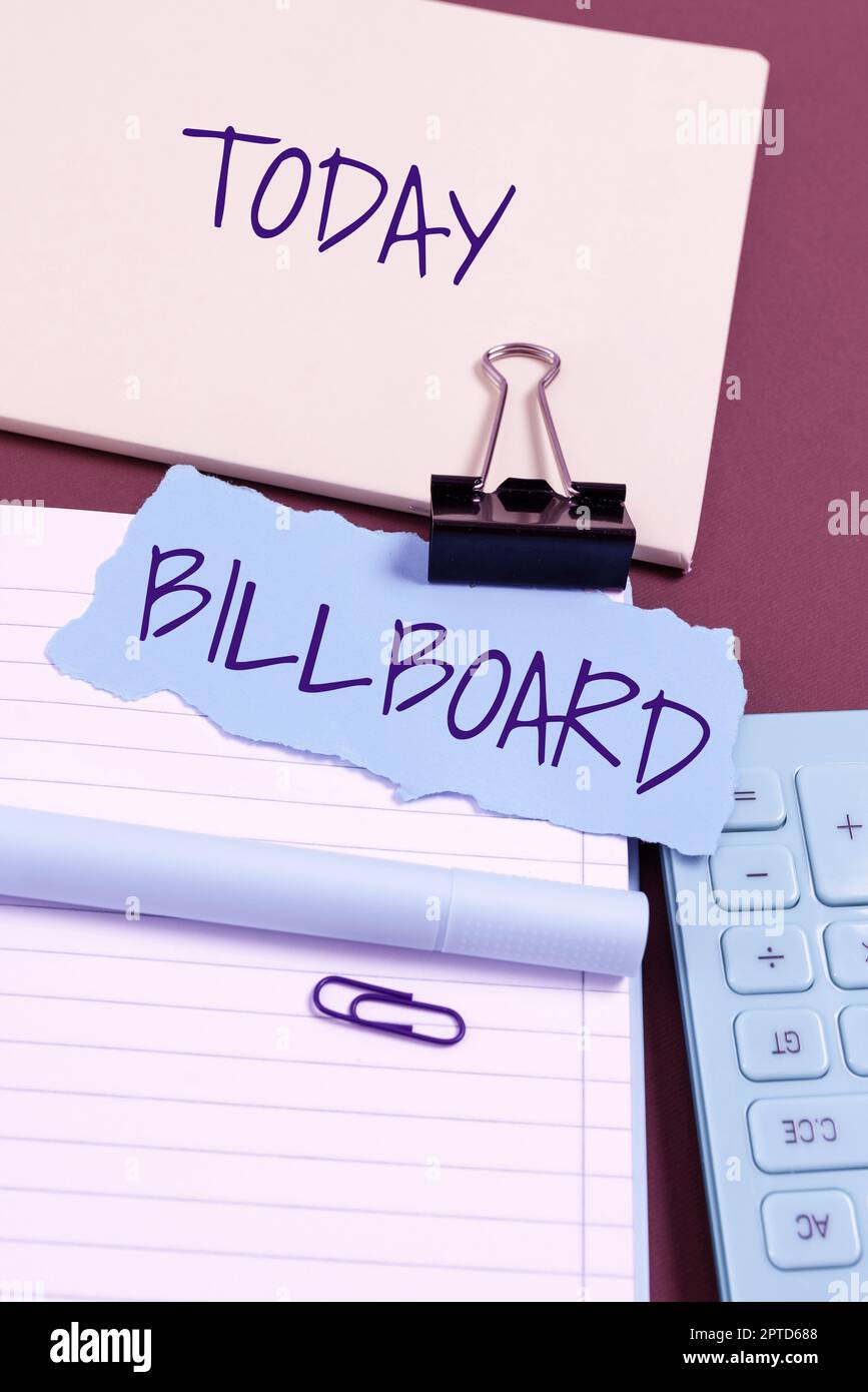 Conceptual caption Billboard, Business showcase act of furthering the ...