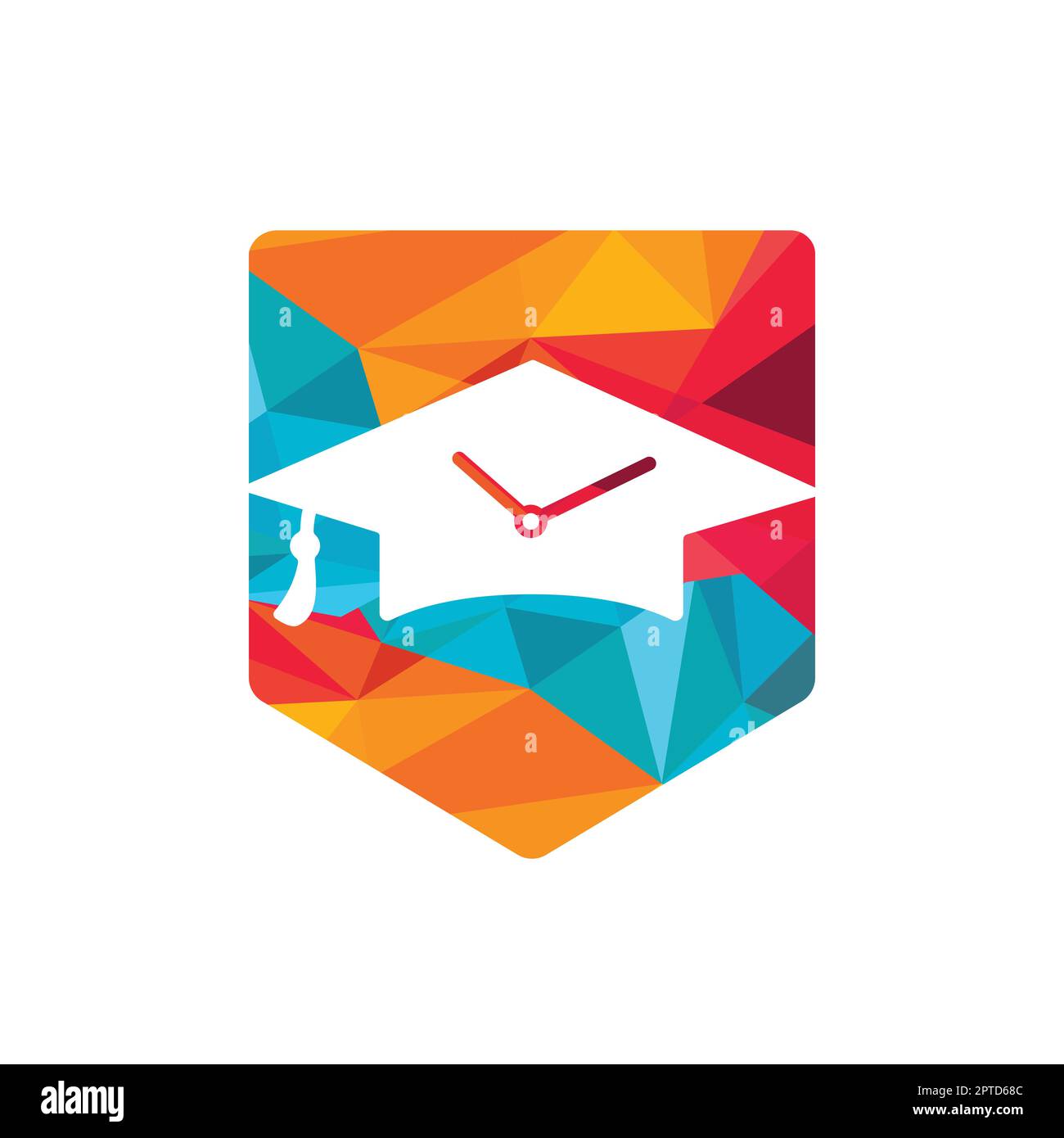 Study time vector logo design. Graduation hat with clock icon design ...