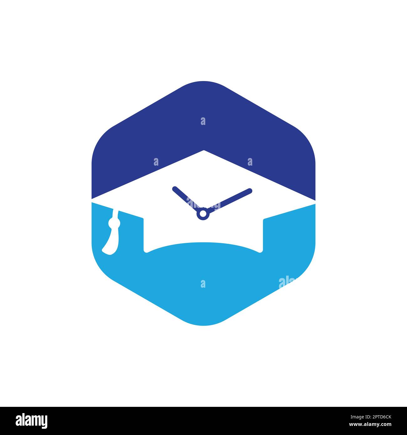 Study time vector logo design. Graduation hat with clock icon design ...