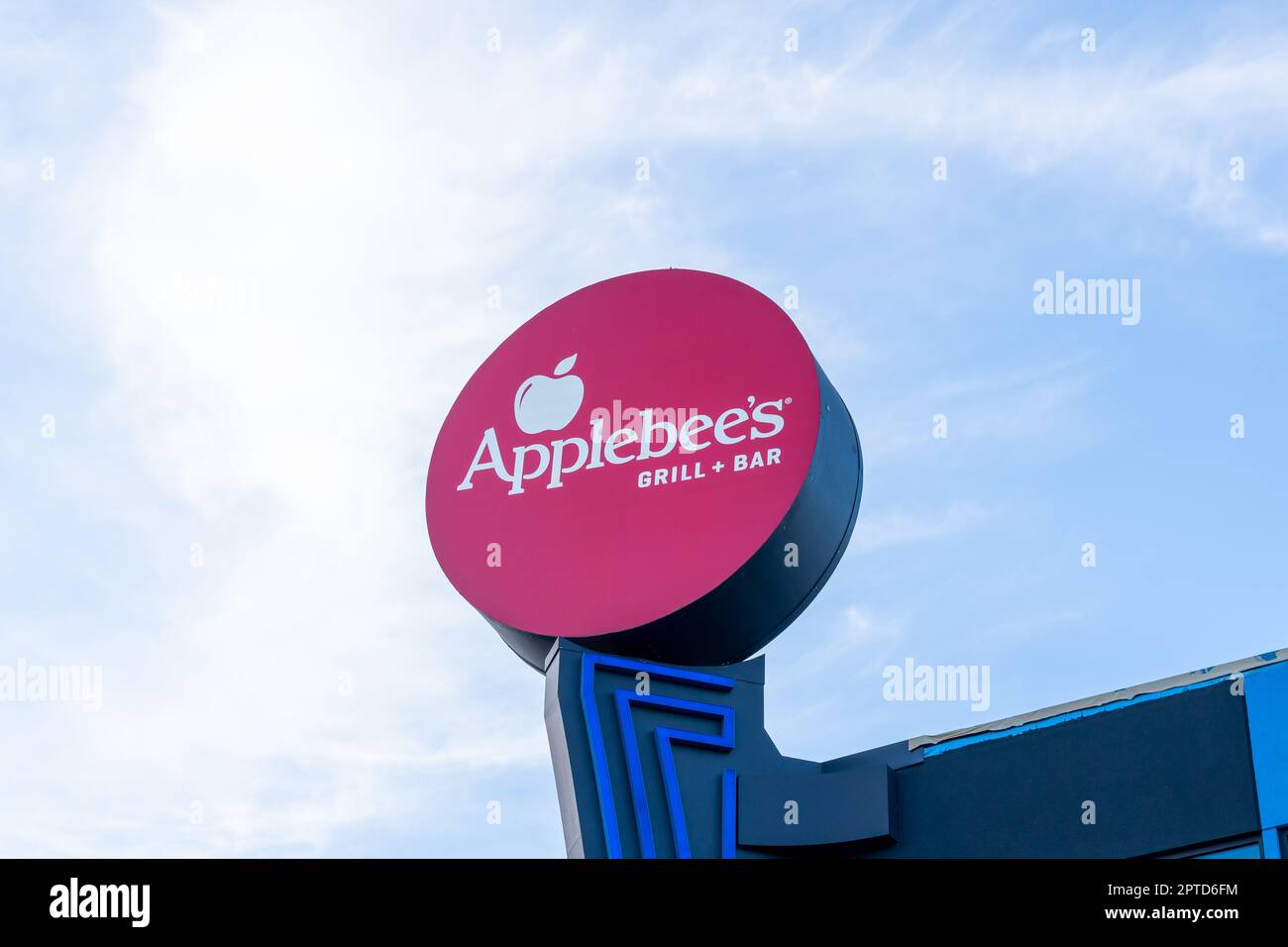 An Applebee's sign on the builkding in Niagara Falls, Ontario, Canada ...