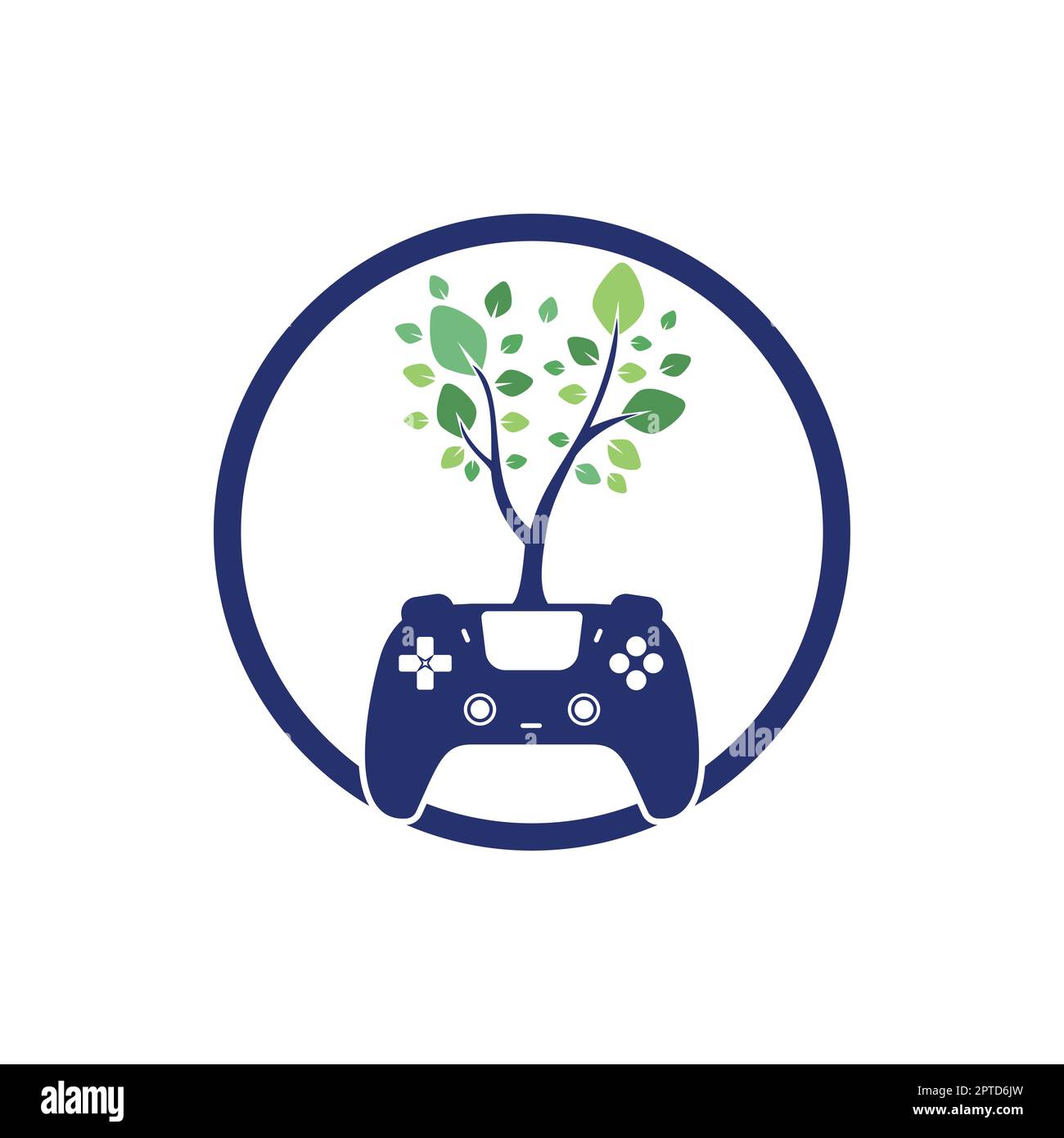 Eco game vector logo design. Green gamepad fresh leaf nature logo ...