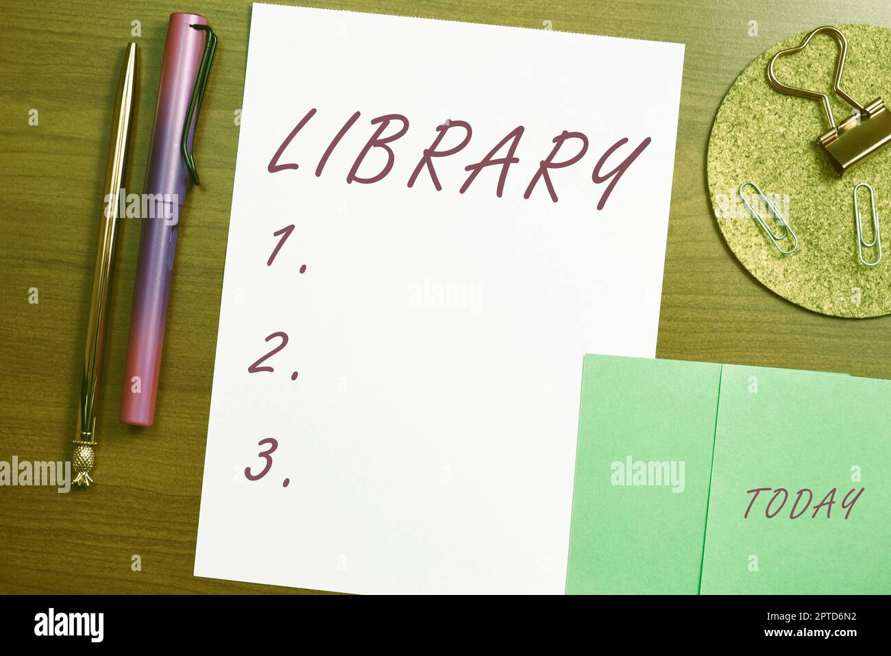 Hand writing sign Library, Business overview curated collection of ...