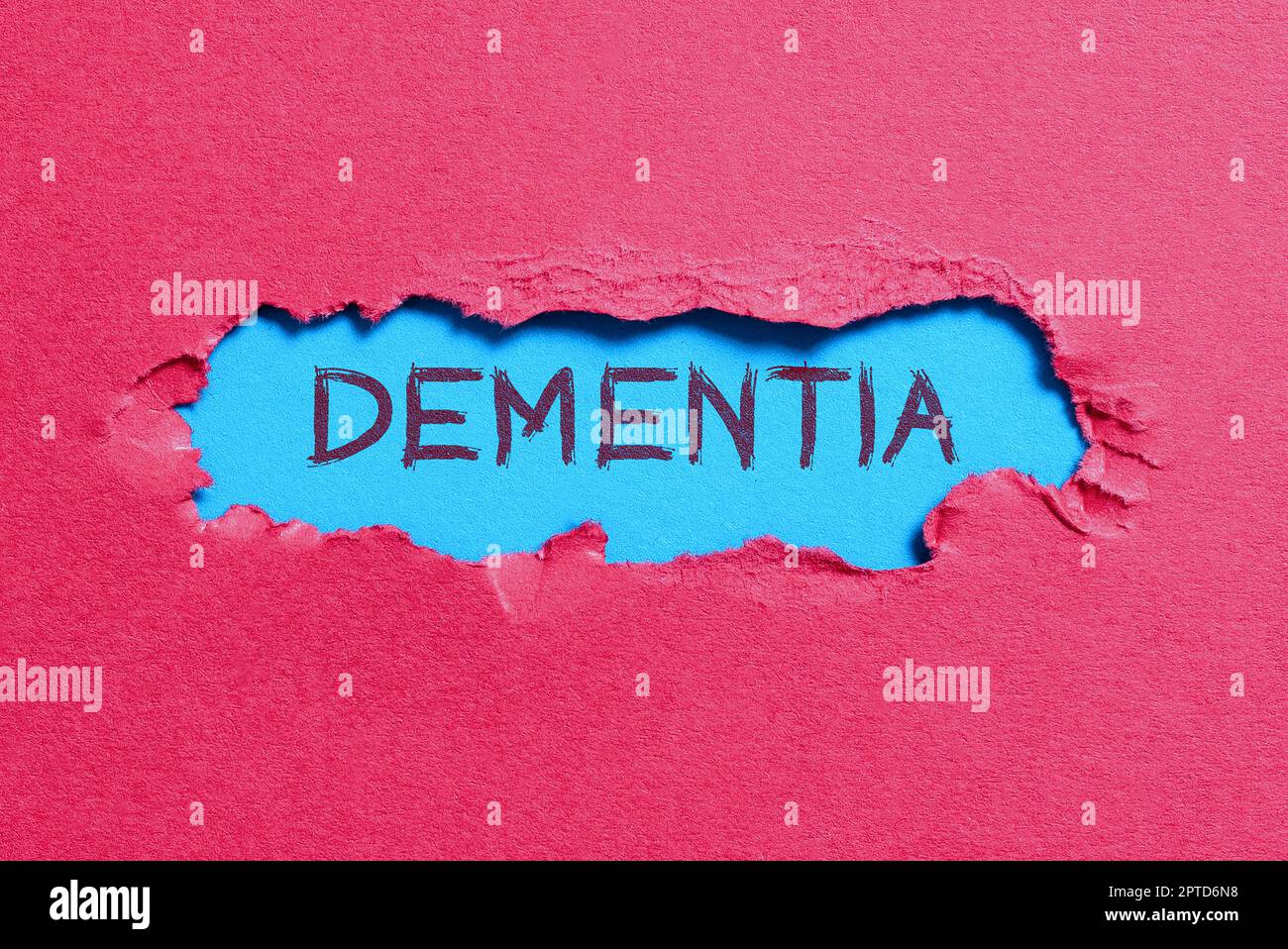Handwriting text Dementia, Word for examination of anything complicated ...