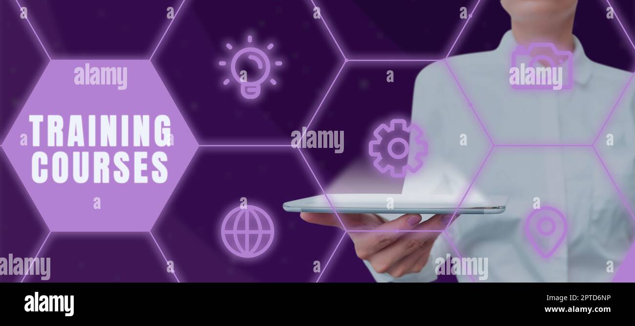 Text caption presenting Training Courses, Business overview graduate ...