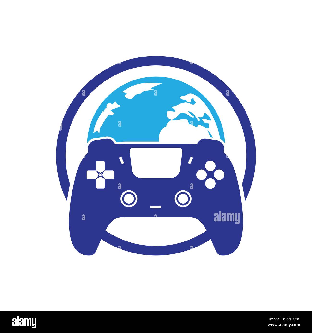 Game world vector logo design. Globe and game console vector icon logo ...