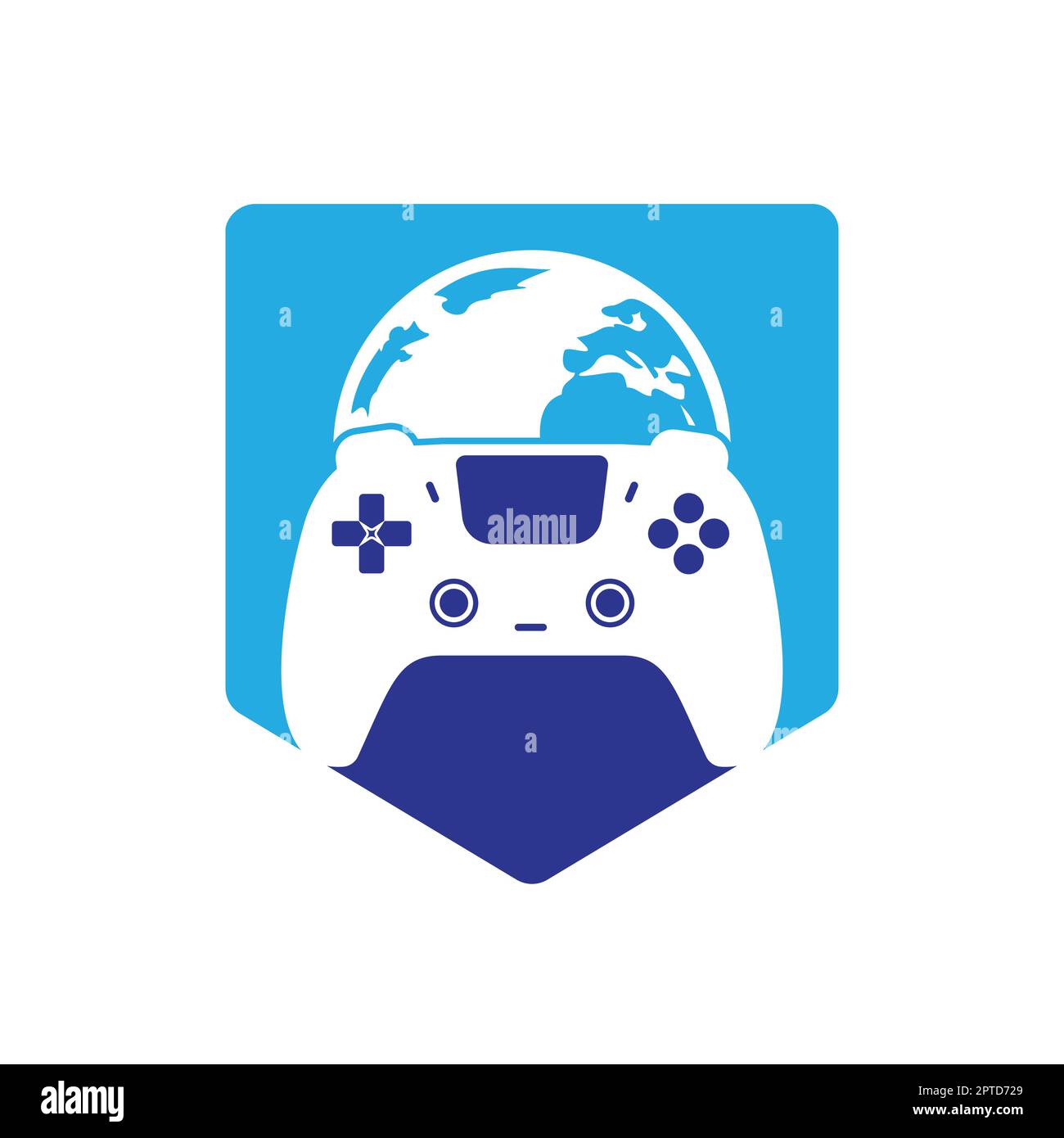 Game world vector logo design. Globe and game console vector icon logo ...