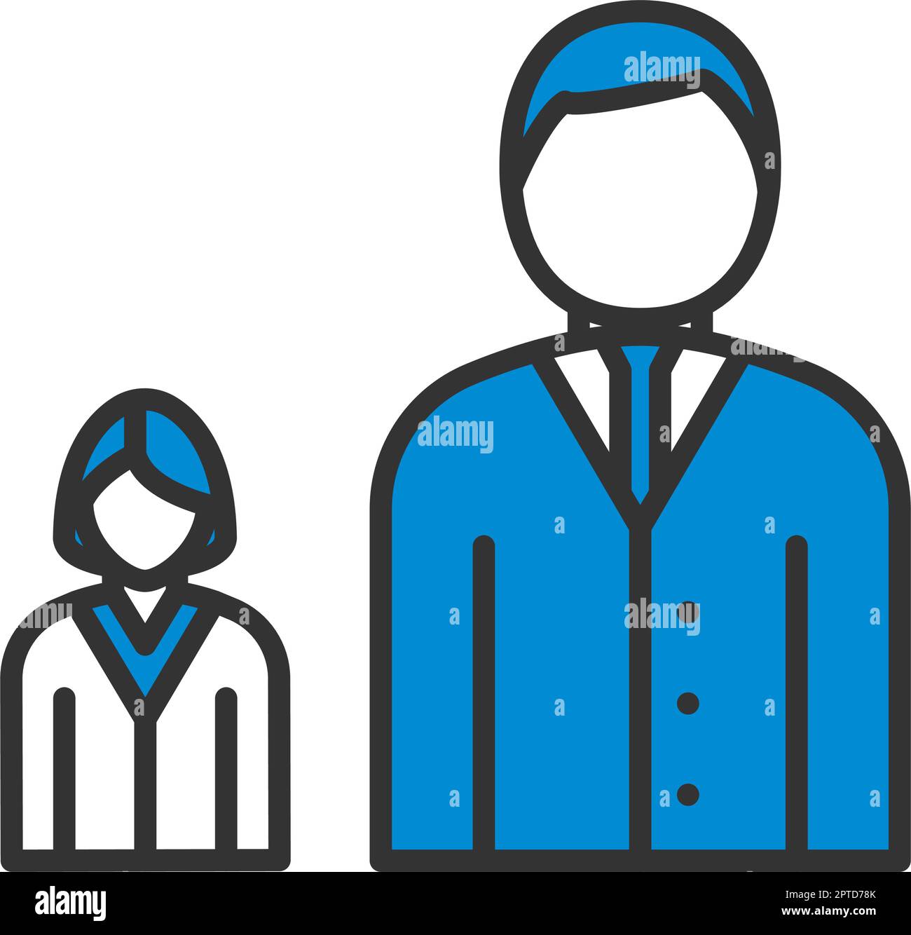 Man Boss With Subordinate Lady Icon Stock Vector Image & Art - Alamy