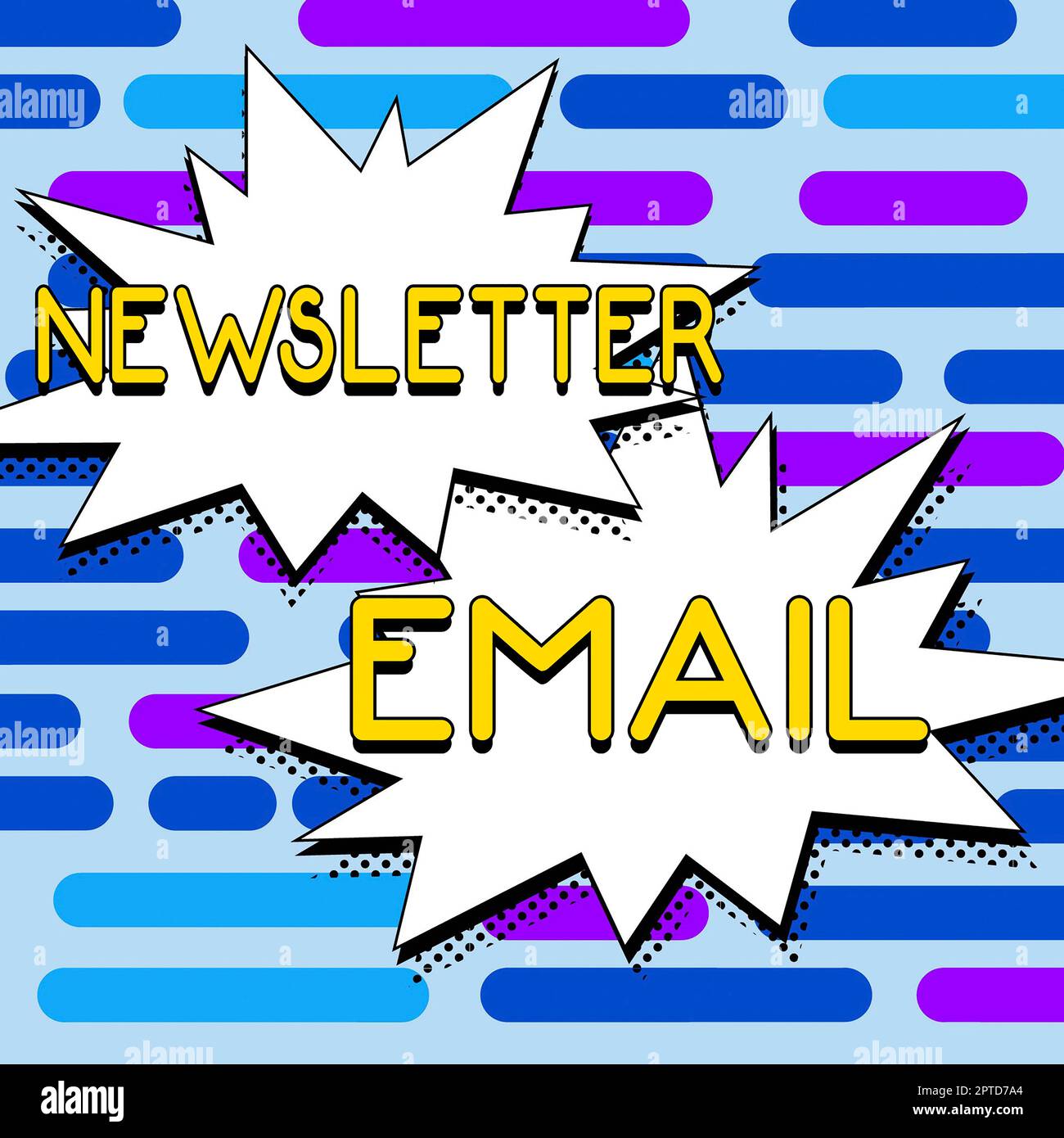 Conceptual caption Newsletter Email, Word Written on email sent to ...