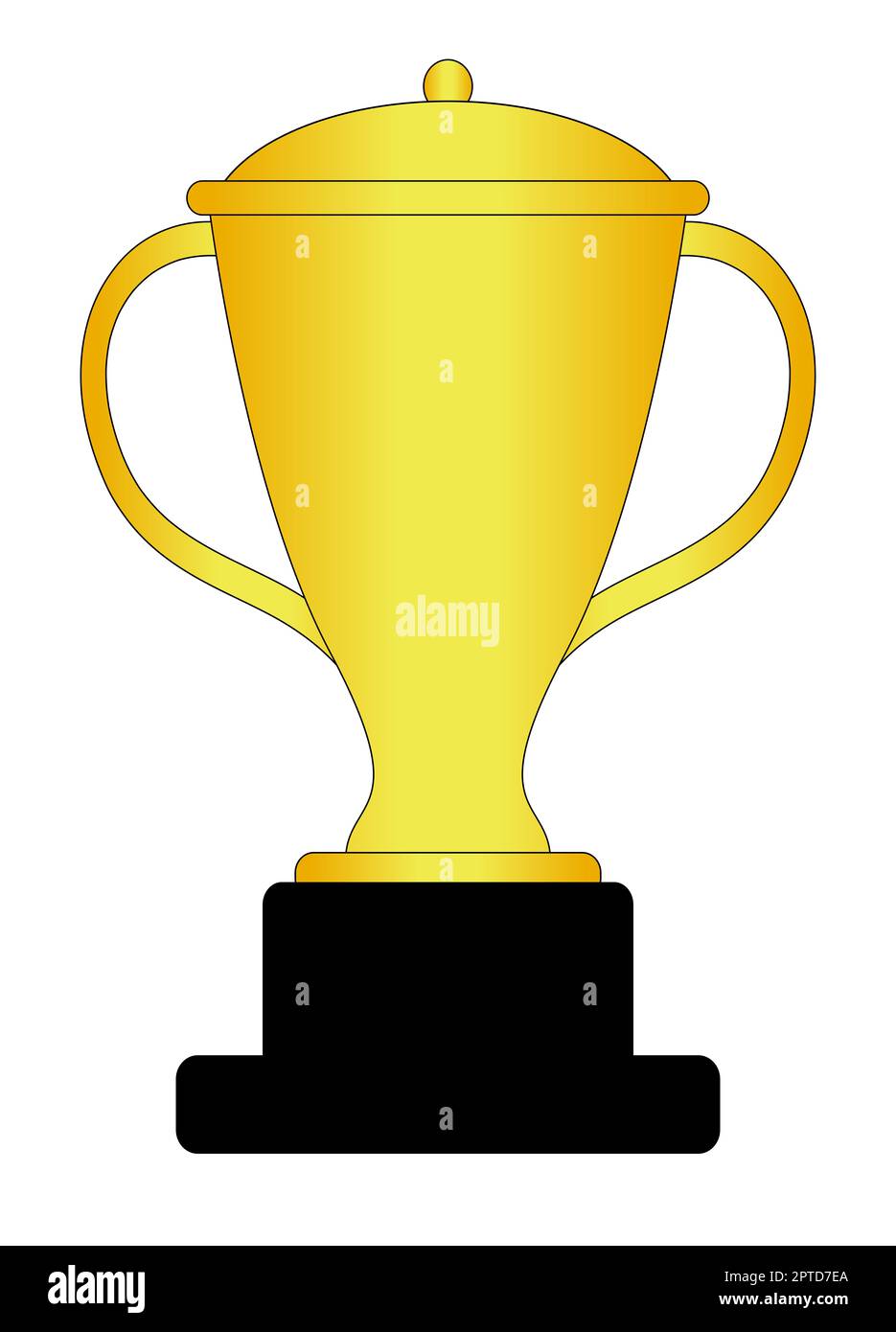 A gold winners cup in cartoon 2D style on a white background Stock ...