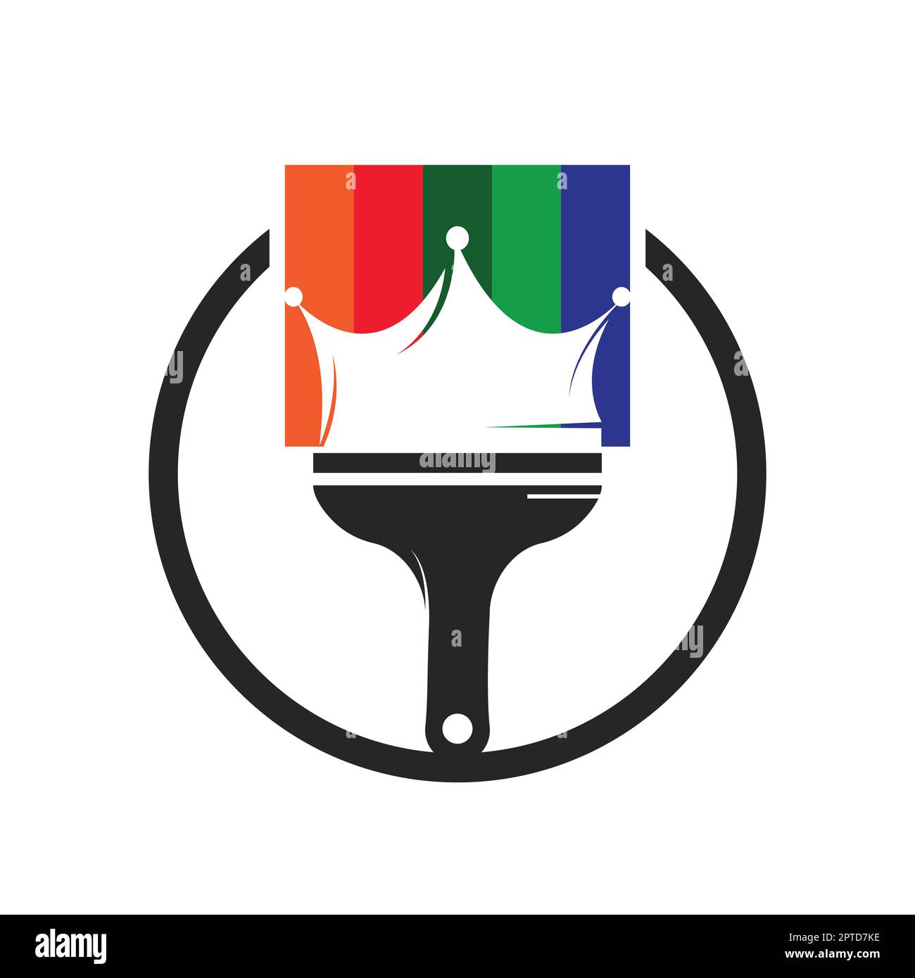 King paint vector logo design. Crown and paint brush icon Stock Vector ...