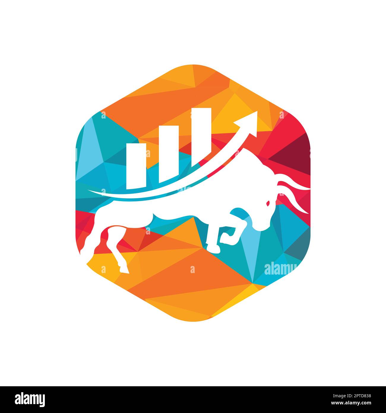 Financial bull logo design. Trade Bull Chart, finance logo. Economy ...