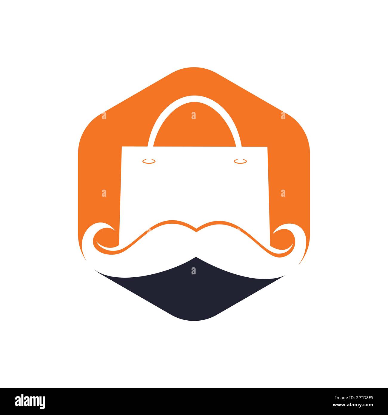 Mister shopping vector logo design. Shopping bag with mustache icon ...