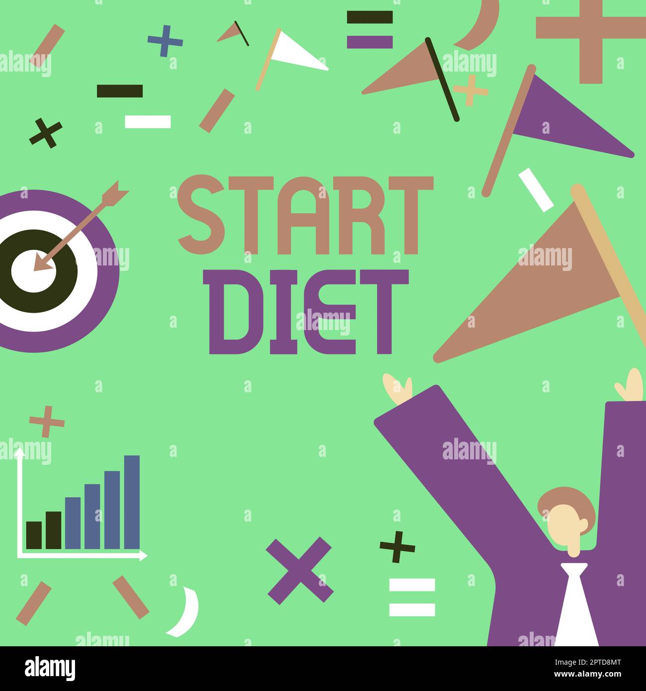 Sign displaying Start Diet, Word for do not hesitate and begin working ...