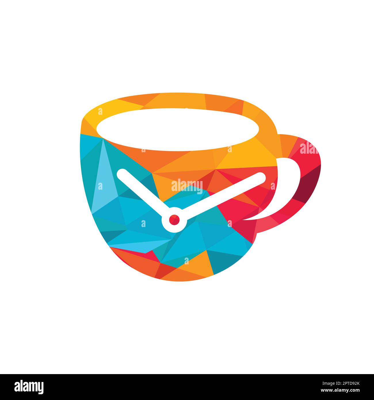 Coffee time vector logo design. Coffee cup time clock concept design ...