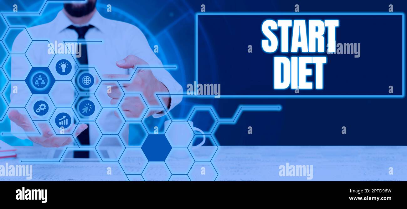 Hand writing sign Start Diet, Internet Concept do not hesitate and ...