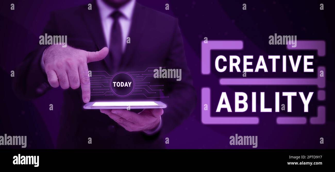 Conceptual caption Creative Ability, Business concept process of ...