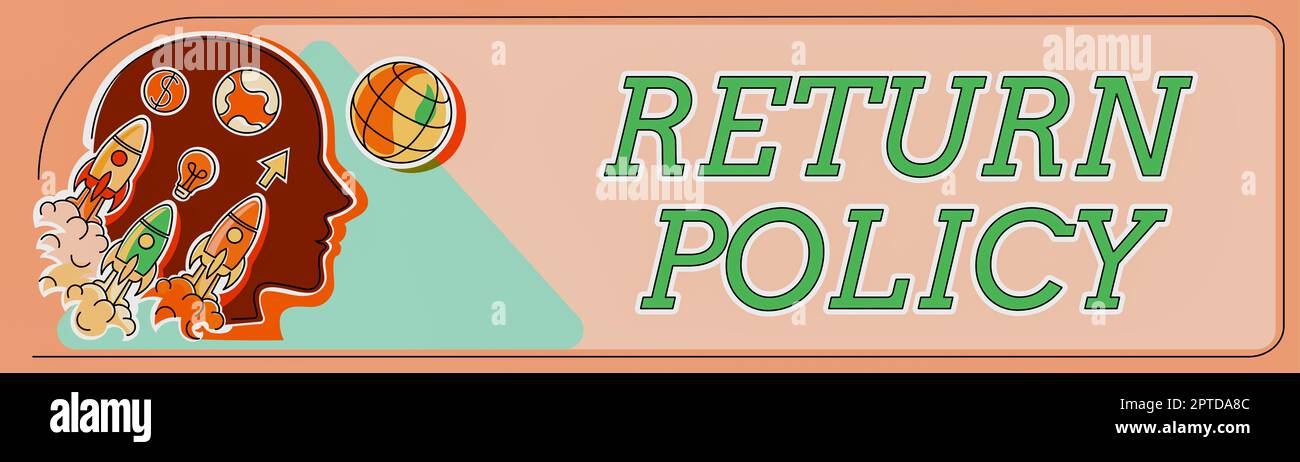 Hand writing sign Return Policy, Word Written on Tax Reimbursement ...