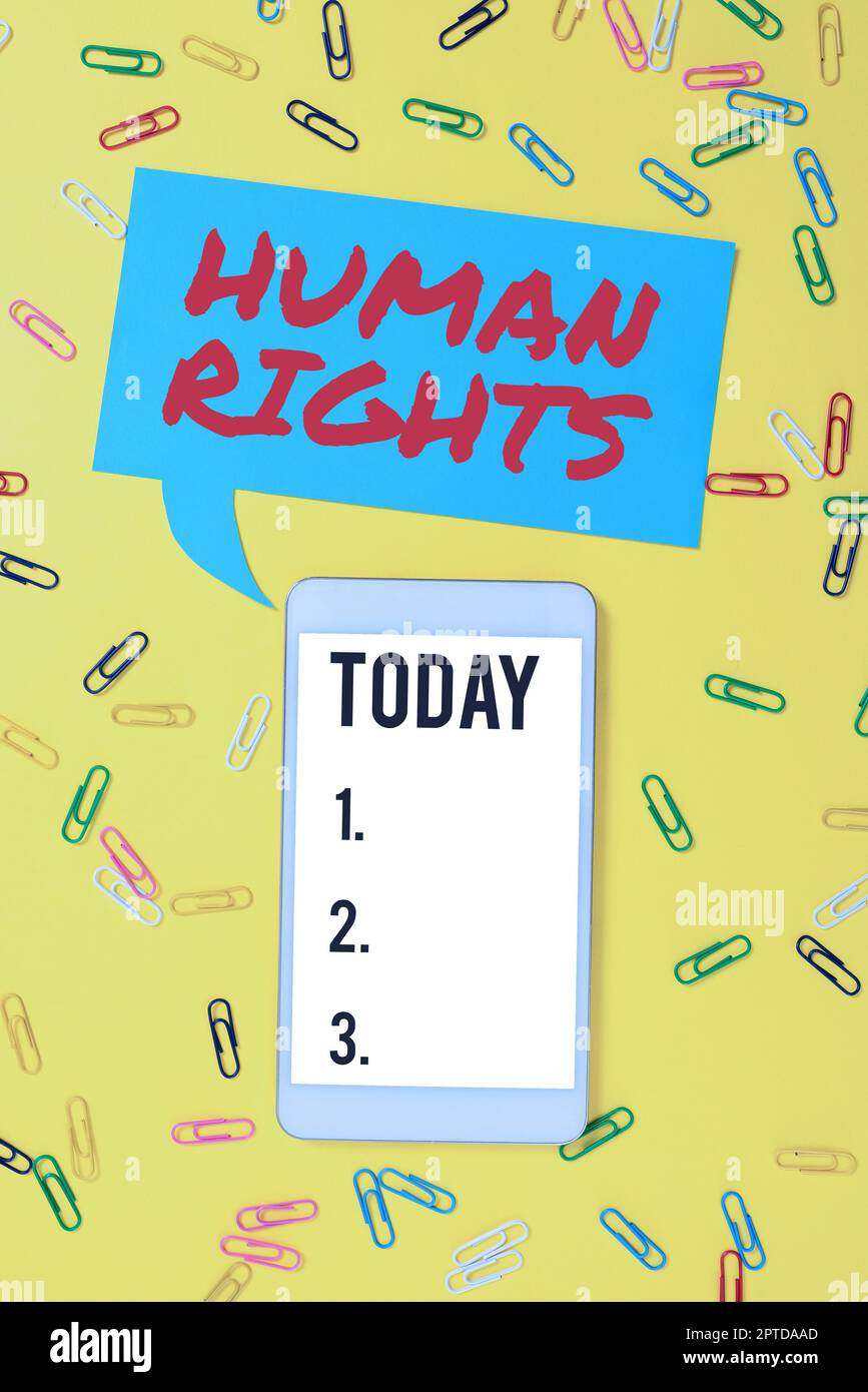 Conceptual caption Human Rights, Business idea Moral Principles ...