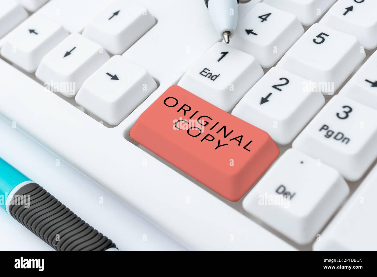 Hand writing sign Original Copy, Concept meaning Main Script Unprinted ...