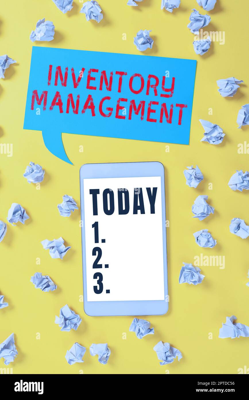 Handwriting text Inventory Management, Conceptual photo Overseeing ...