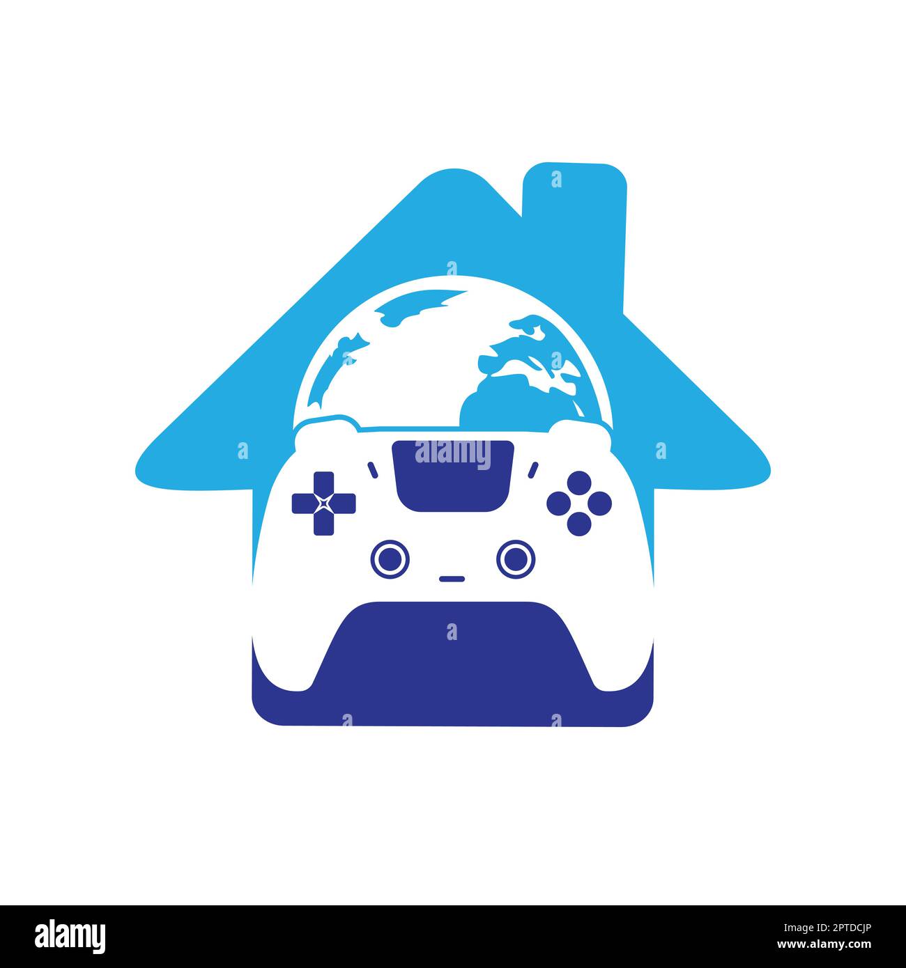 Game world vector logo design. Globe and game console vector icon logo ...
