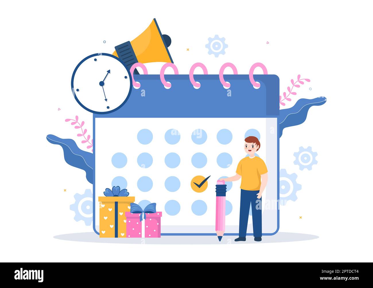 Event Planner Template Hand Drawn Cartoon Flat Illustration with ...