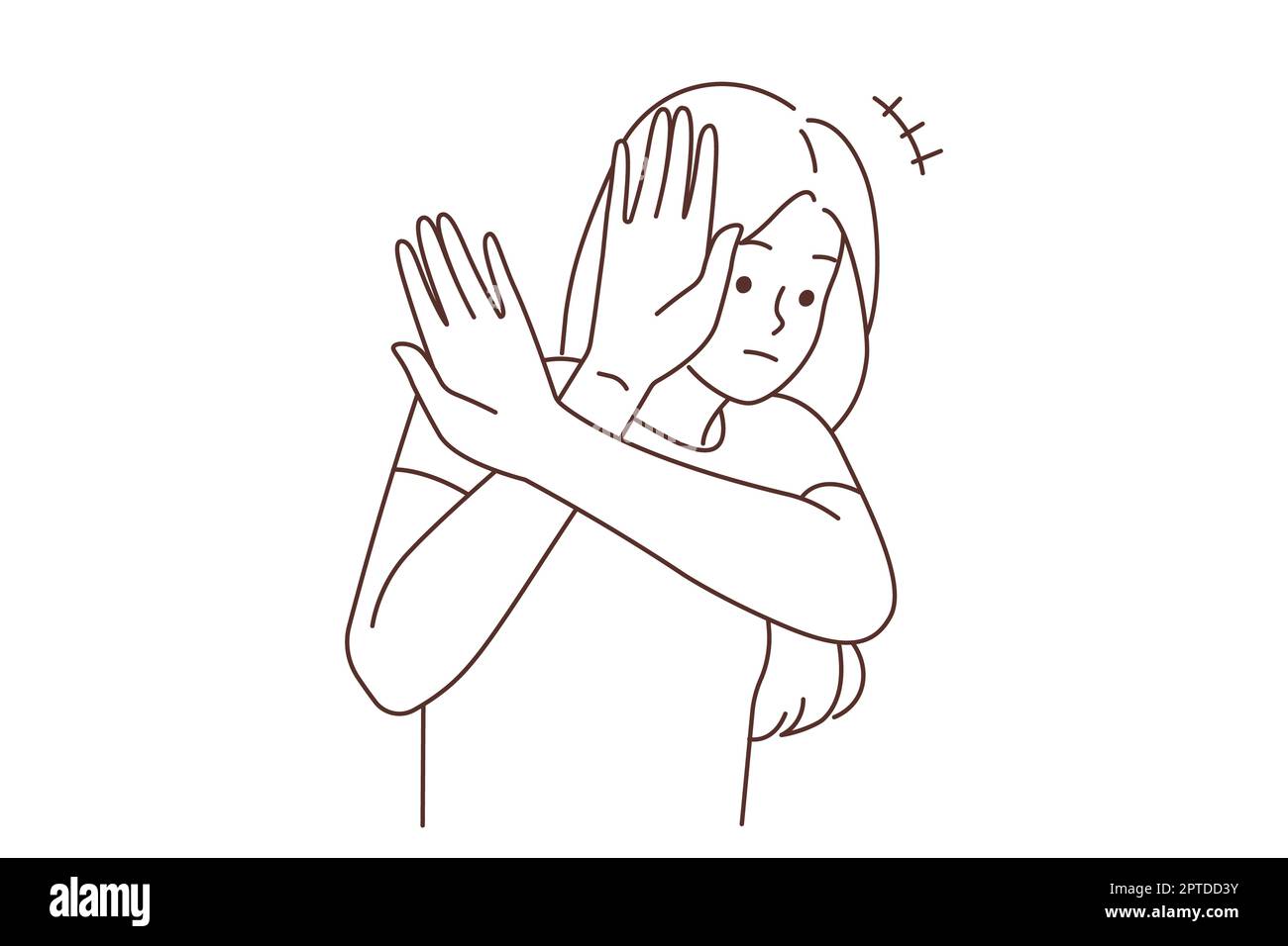 Scared Girl Face Drawing