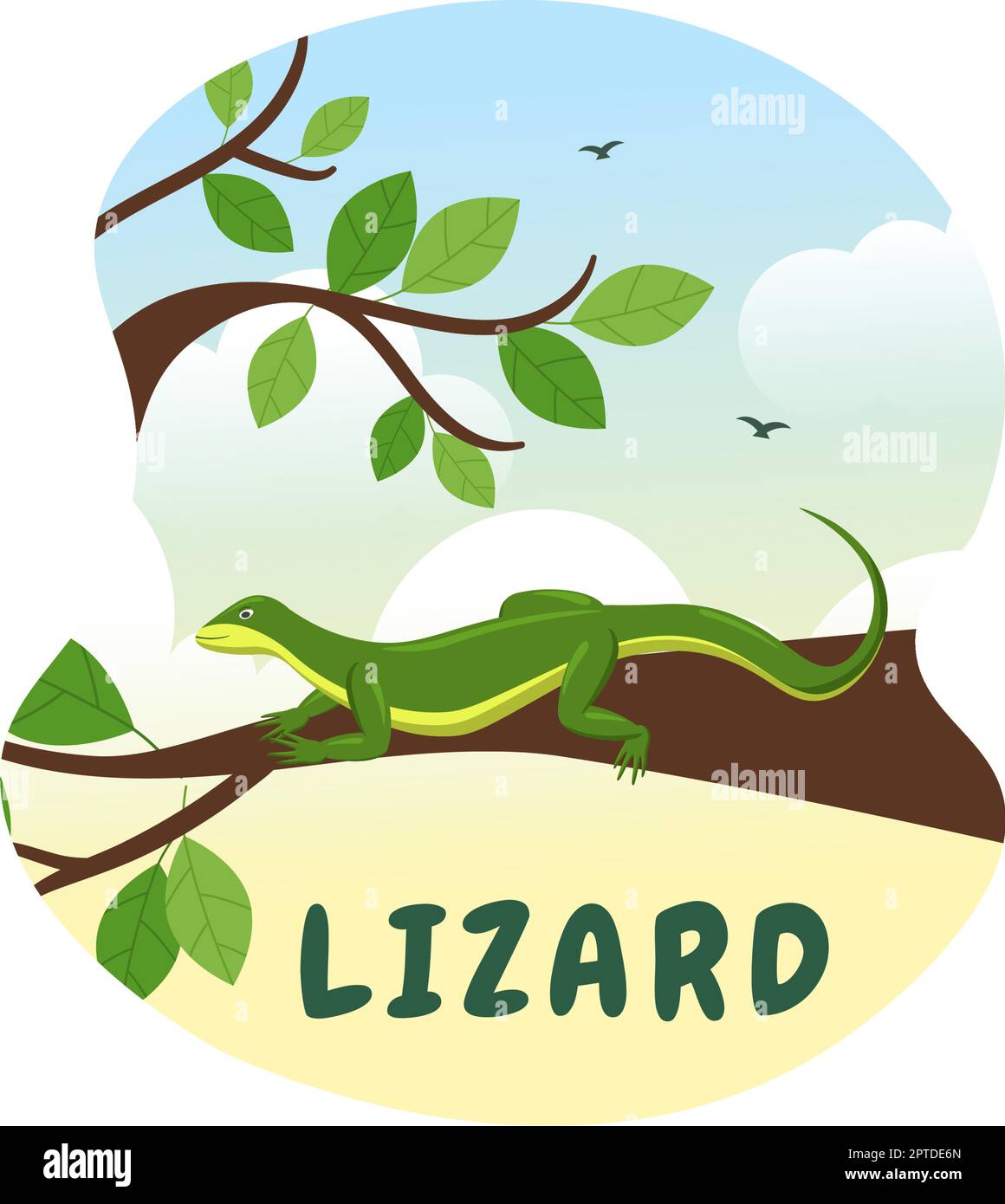 Set of Animal Reptile Template Hand Drawn Cartoon Flat Illustration ...