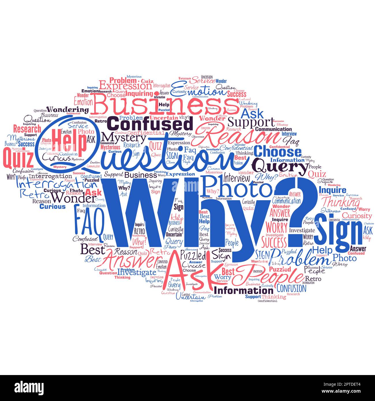 Big word cloud in the shape of UFO with word why Stock Photo - Alamy
