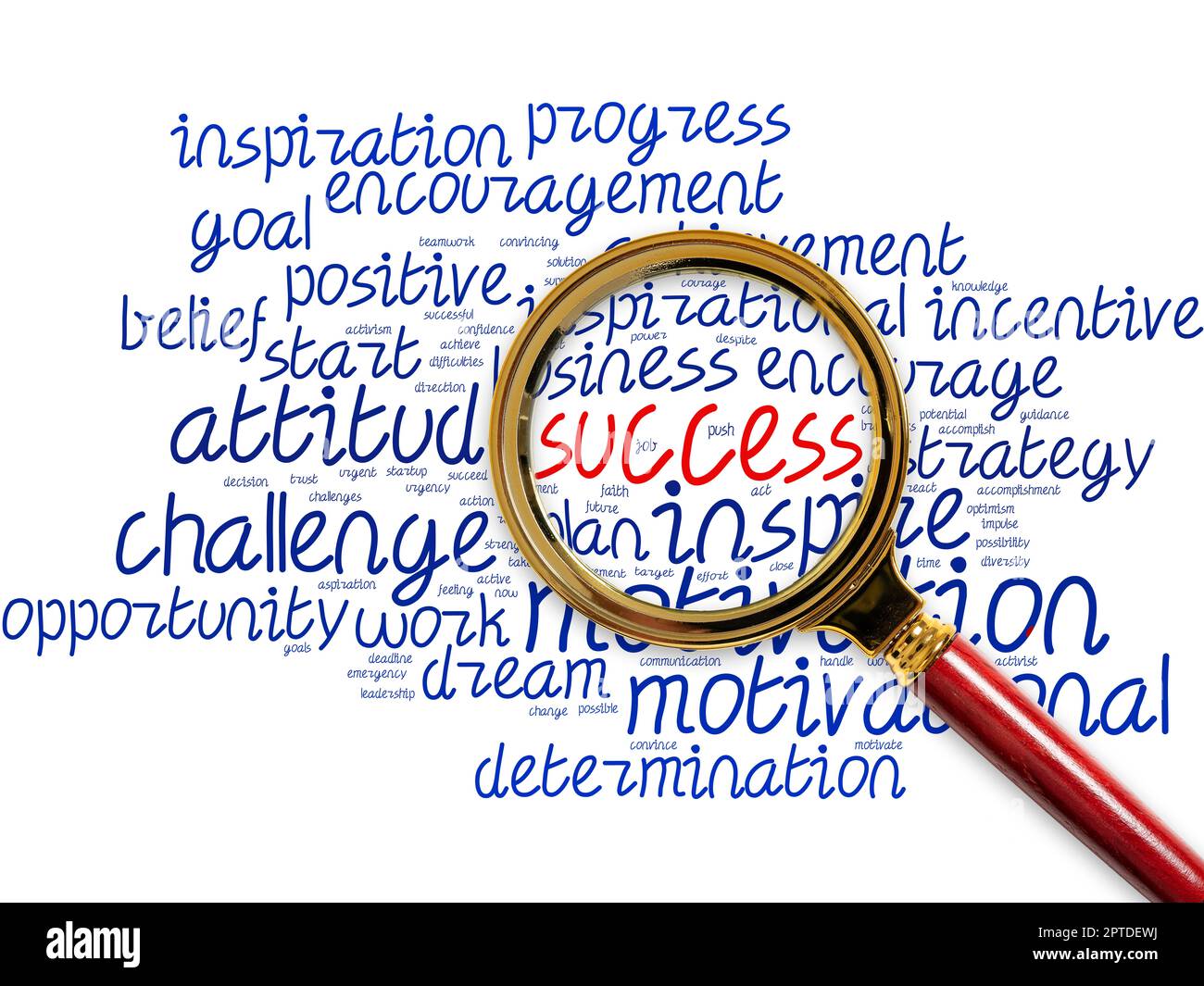 Big word cloud with success word with magnifying glass Stock Photo - Alamy