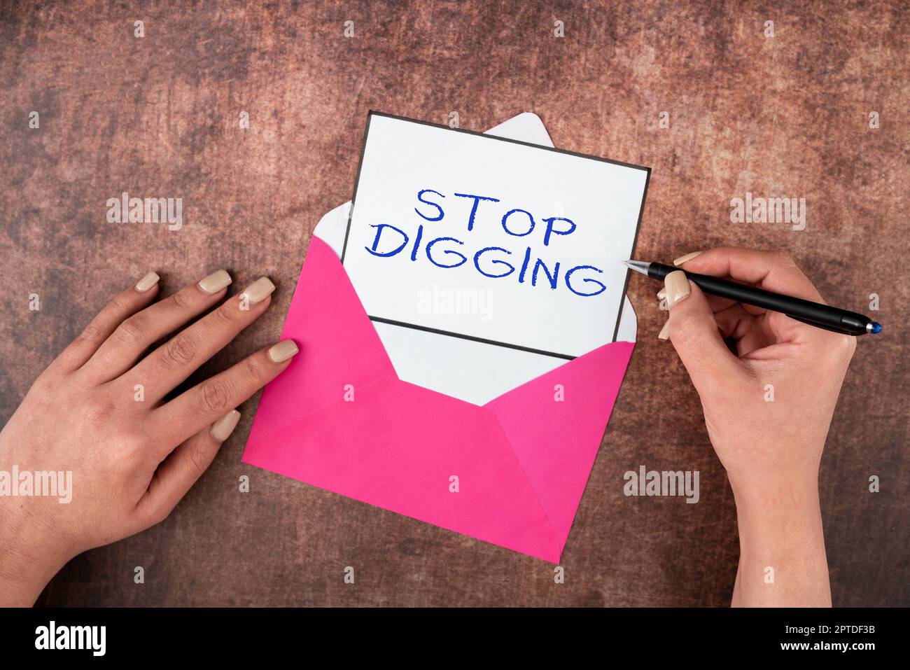 Inspiration showing sign Stop Digging, Word Written on Prevent Illegal ...