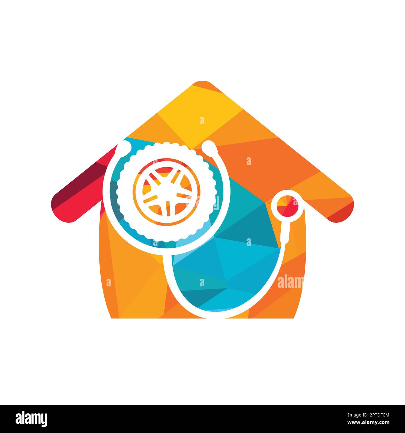 Automotive support and care logo concept. Tire and stethoscope icon ...